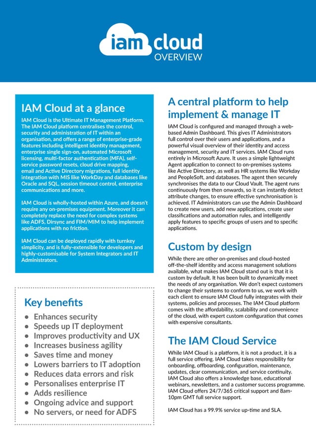 IAM Cloud Datasheet plus Cloud Drive Mapper | PDF