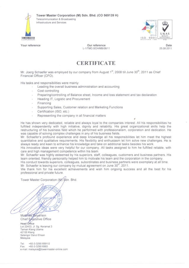 Certificate from TMC | PDF