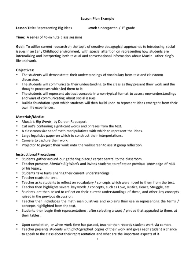 Lesson Plan Example | PDF