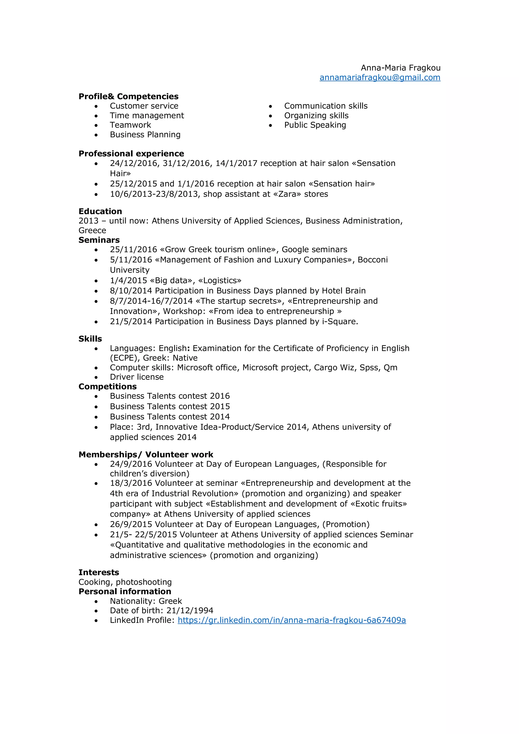 Anna-Maria Cv linked in 1 | PDF