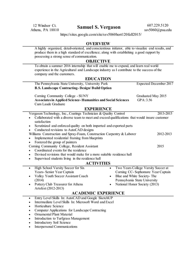 Penn State Resume | DOCX