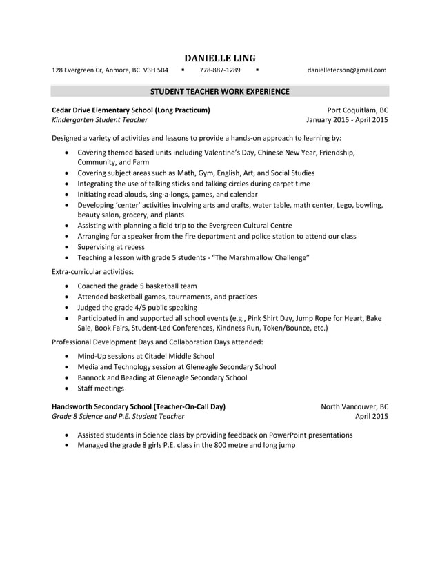 Danielle's Final Resume | PDF | Secondary Education | Education