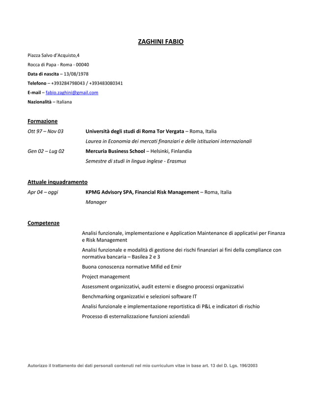 CV_Zaghini Fabio | PDF