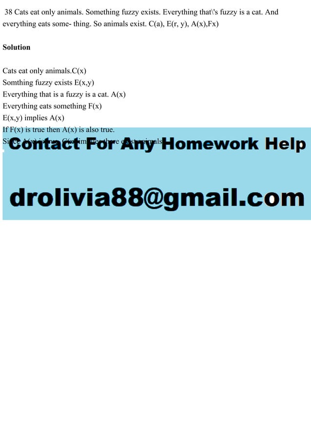 38 Cats eat only animals. Something fuzzy exists. Everything thats .pdf