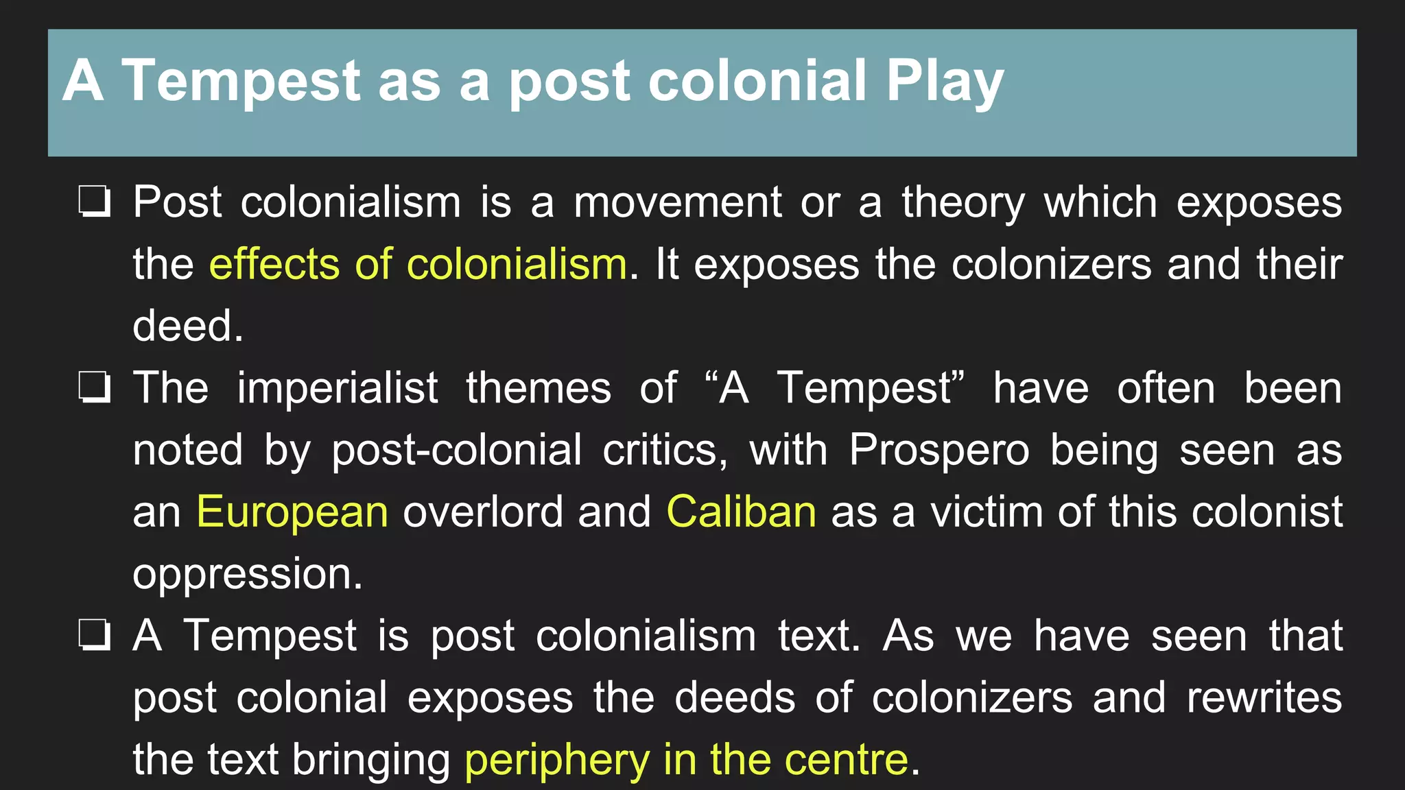 A tempest as_a_postcolonial | PPT