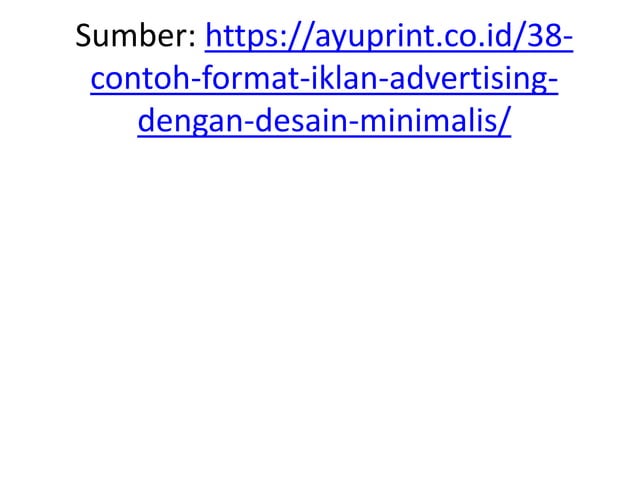 38 contoh format iklan advertising dengan desain minimalis | PPT