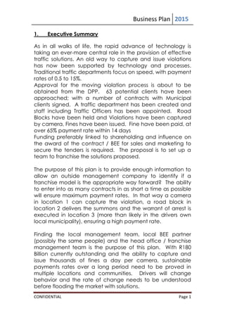 Traffic Enforcement as a Business - Business Plan | PDF