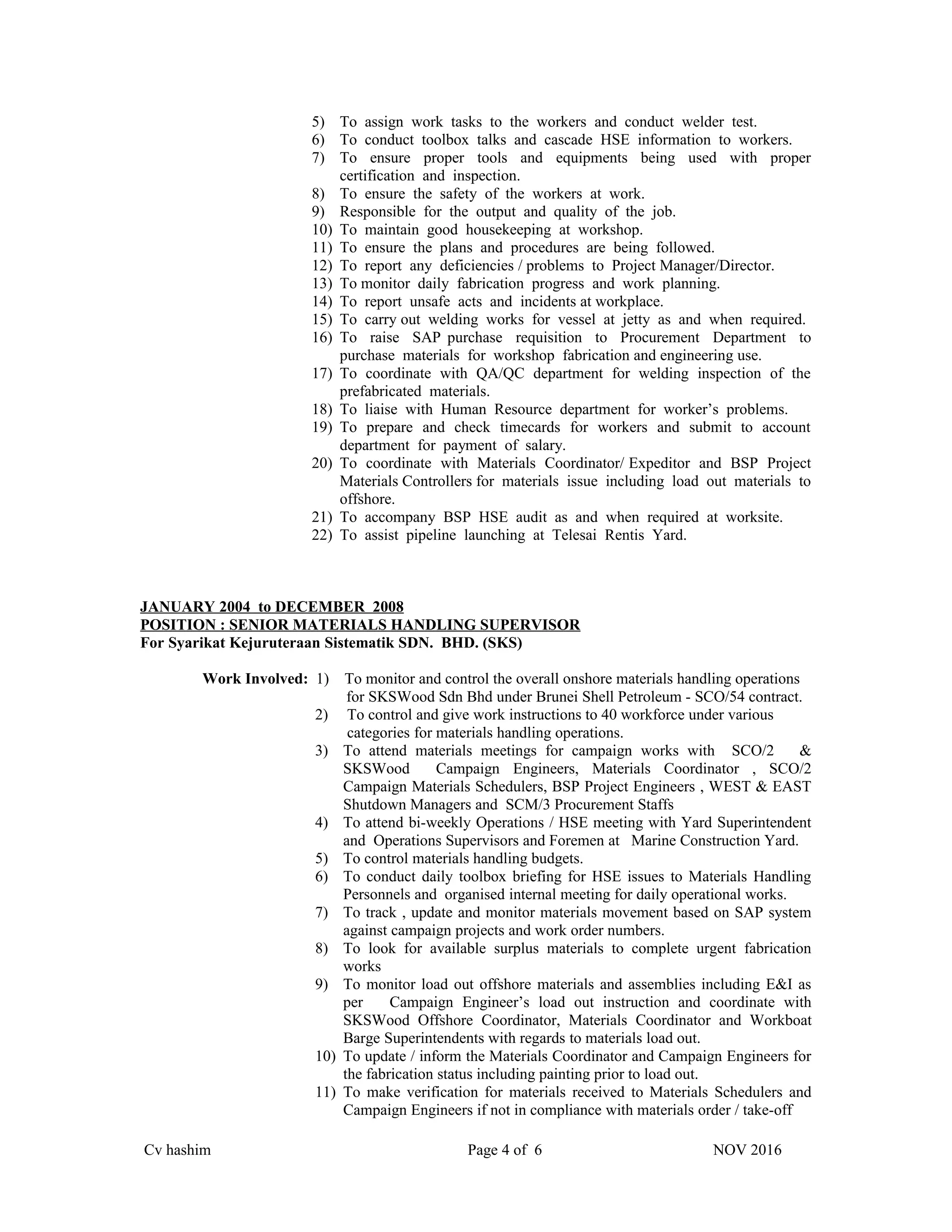 cv hashim.NOV2016 | DOC