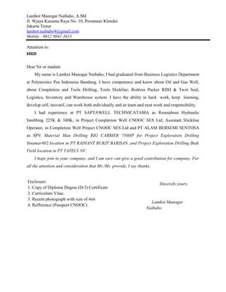 LAMHOT MANOGAR NAIBAHO | DOC | Business | Business and Finance