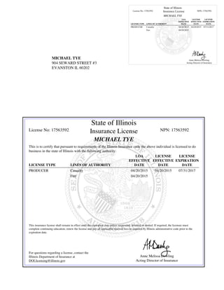 IL Insurance License 17563592 | PDF