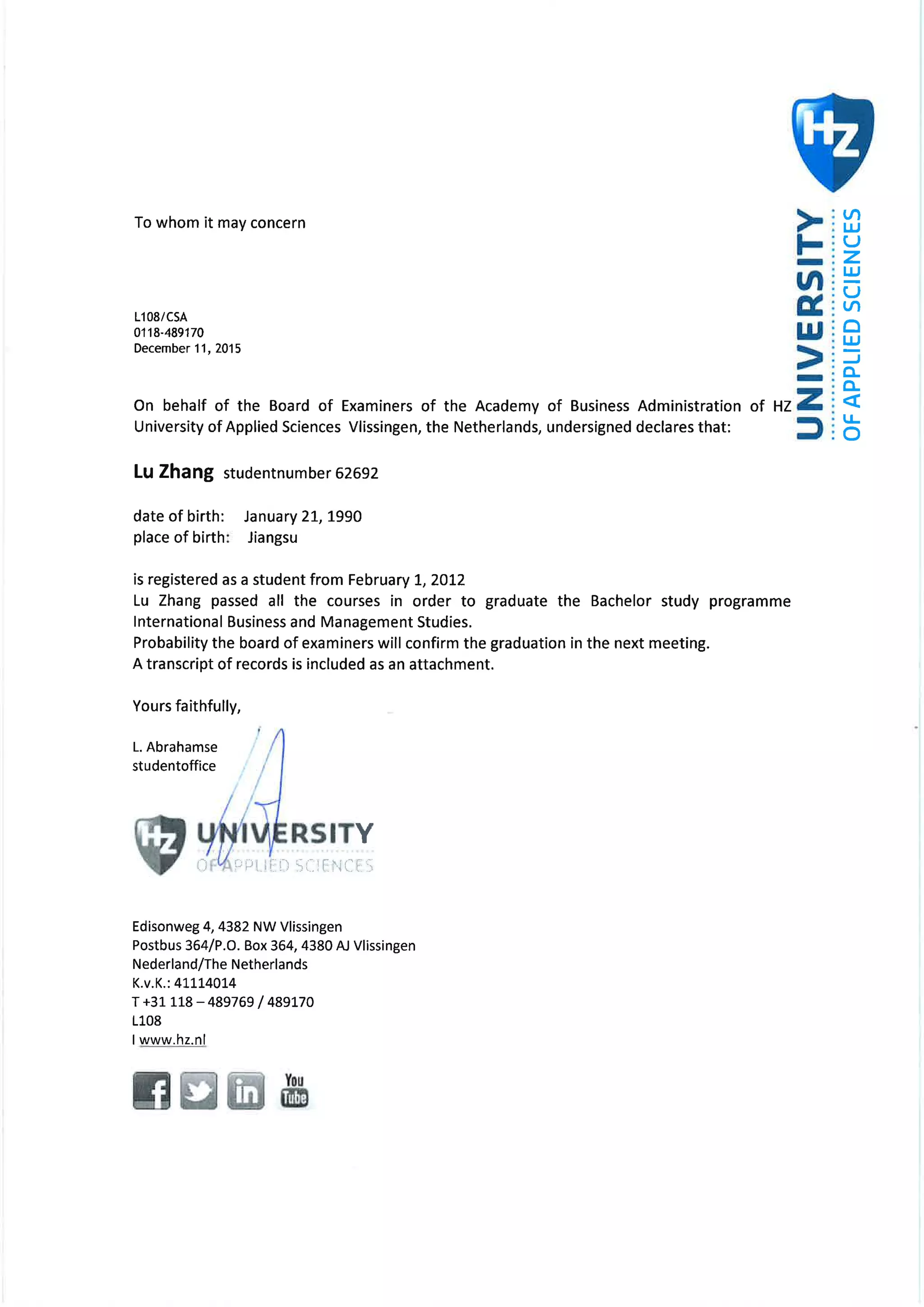 Graduation Statement and Grade Sheets | PDF