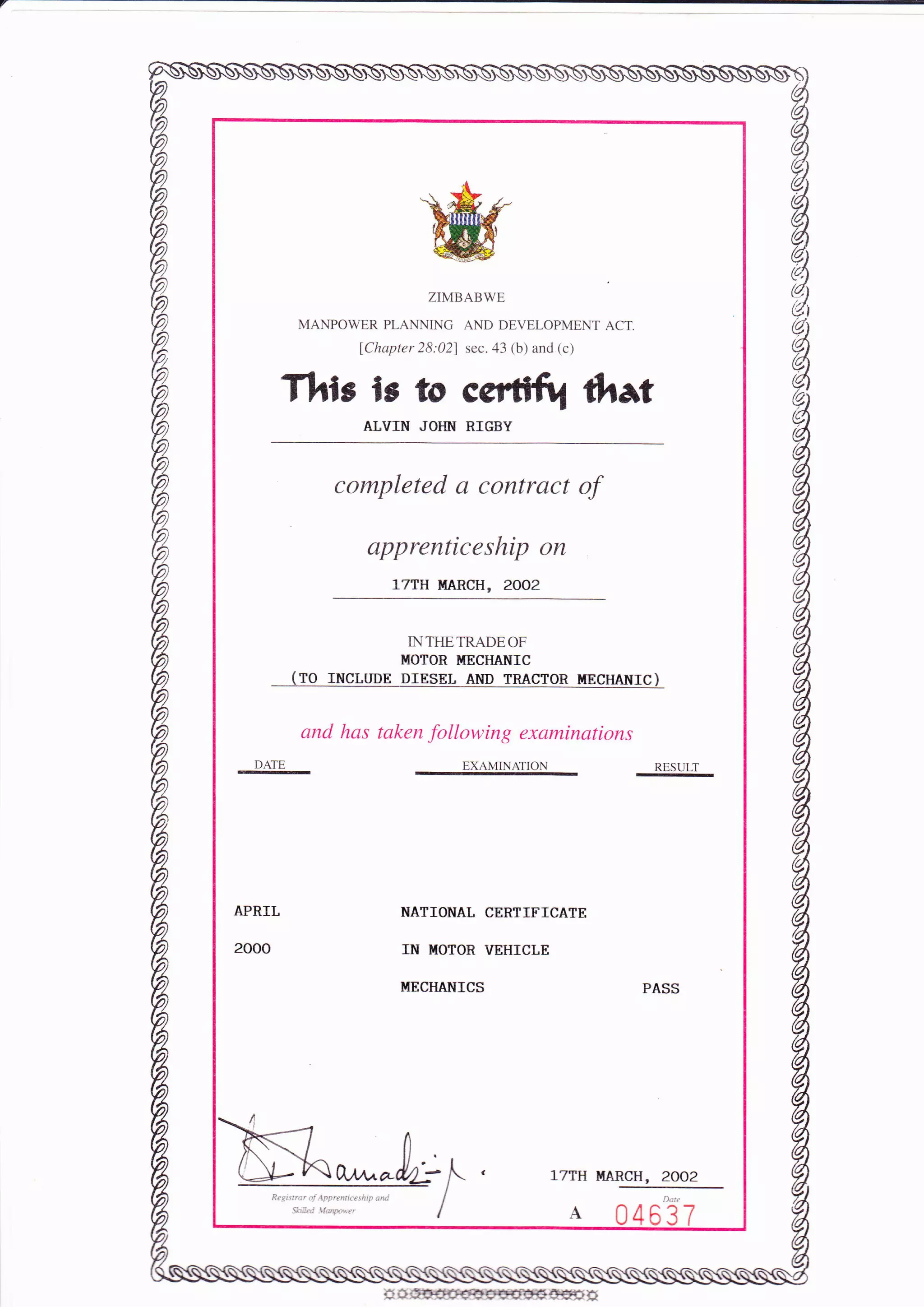 NATIONAL CERTIFICATE IN MOTOR MECHANIC | PDF