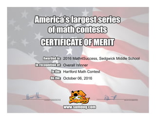 Overall Winner of the Regional Math competition award | PPT