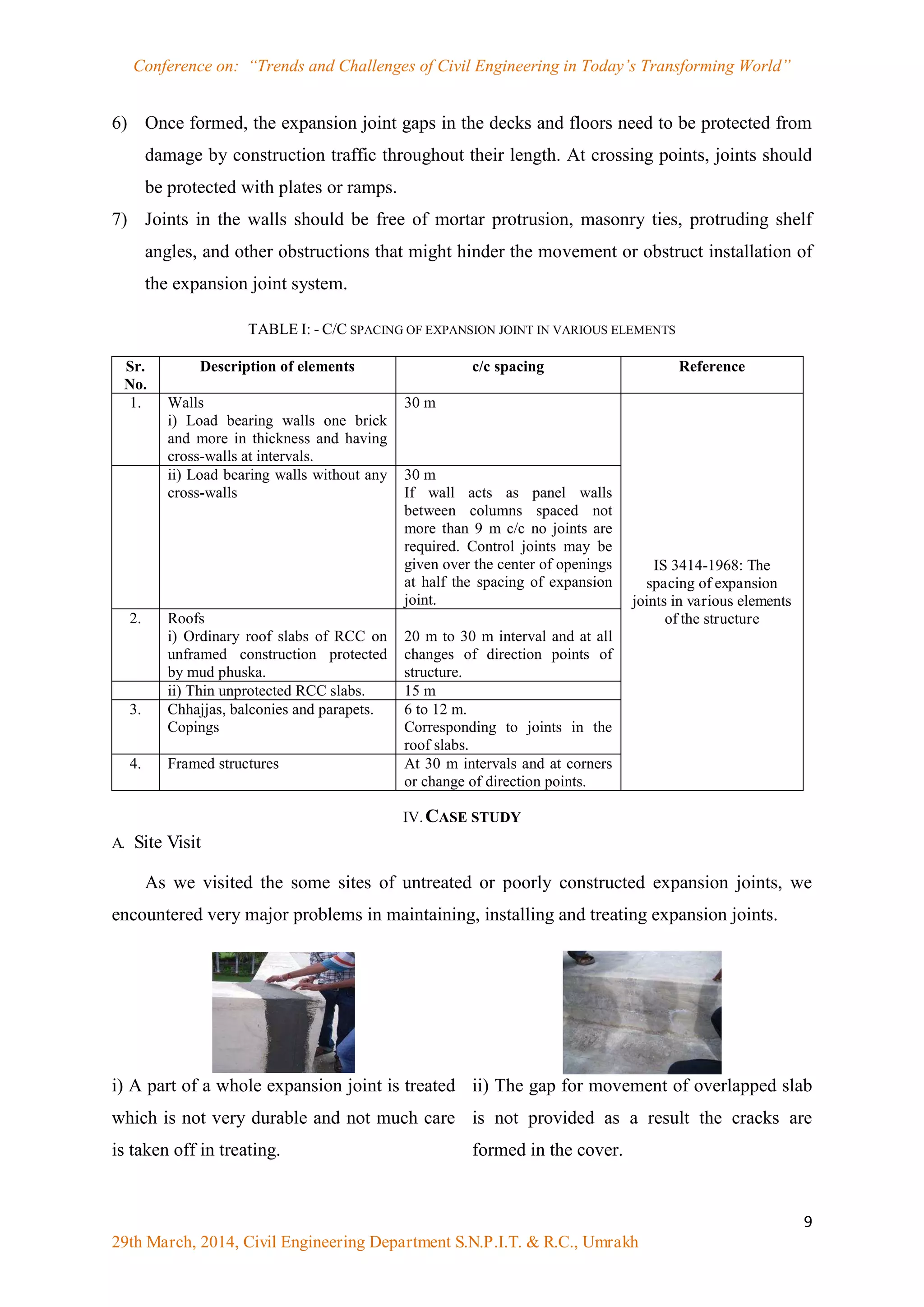 EXPANSION JOINT TREATMENT: MATERIAL & TECHNIQUES | PDF