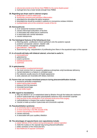 38 Multiple Choice Questions (MCQS) - Lens and cataract.doc
