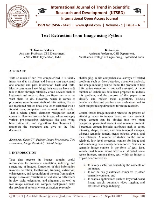 Text Extraction from Image using Python | PDF
