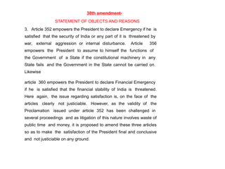 38th and 39th amendments and the verdict of Allahabad High Court | ODP