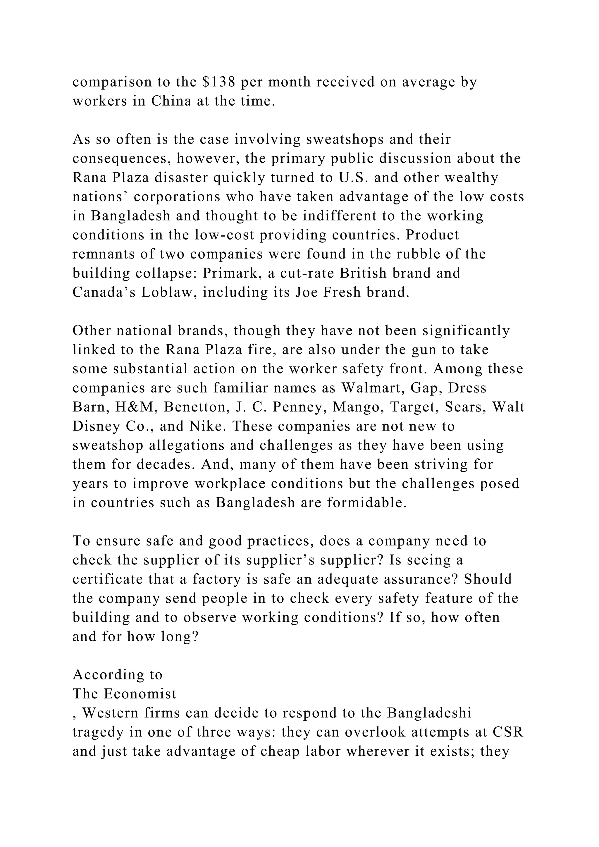38Tragedy in Bangladesh—the Rana Plaza Factory CollapseOn Ap.docx