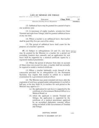 Education Act of Trinidad and Tobago updated to Dec 31st 2011 | PDF