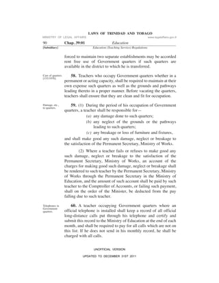 Education Act of Trinidad and Tobago updated to Dec 31st 2011 | PDF