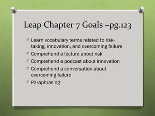 39. conversation starters, leap chapter 7 | PPT