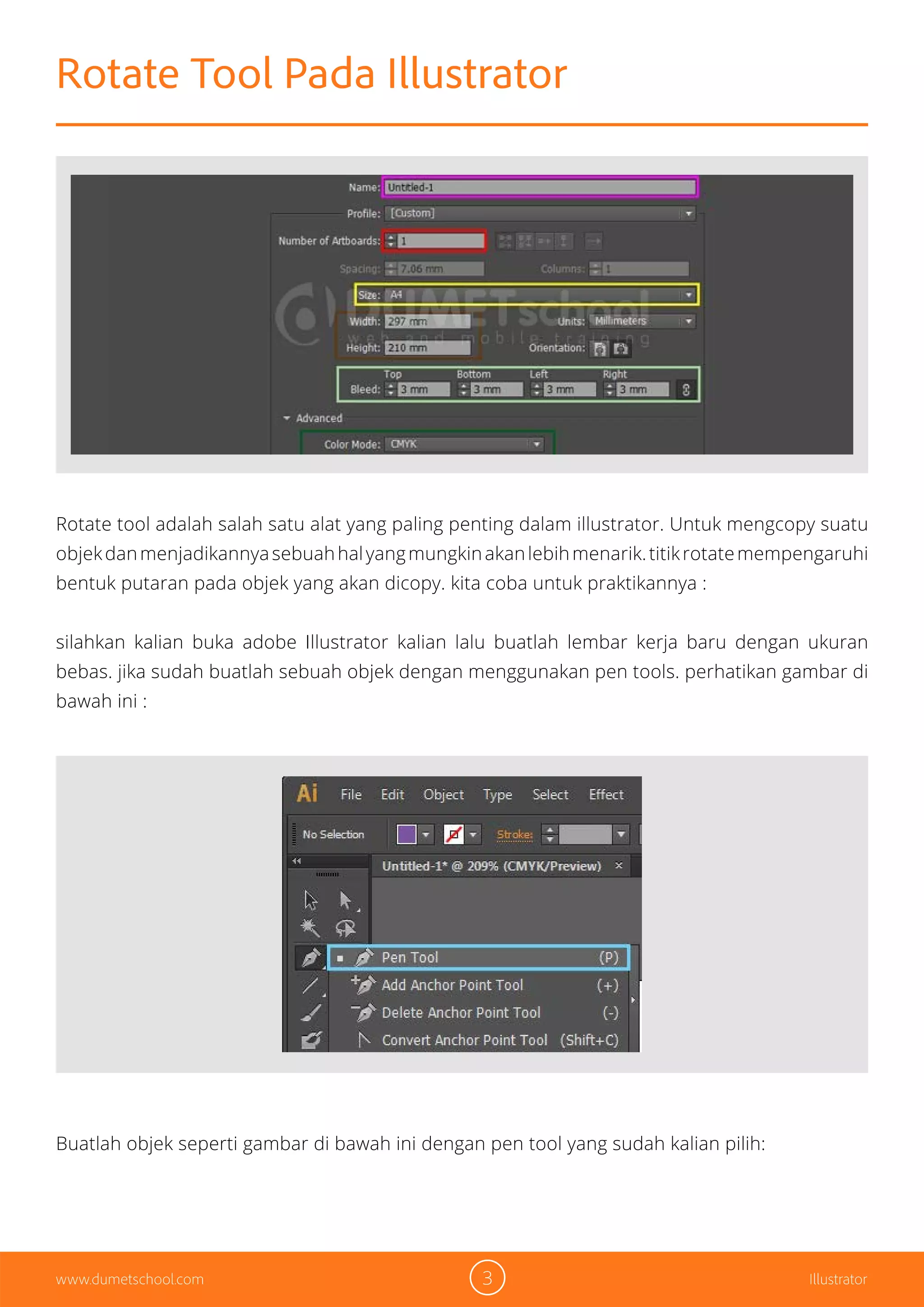 Tips Menggunakan Rotate Tool Pada Illustrator | PDF