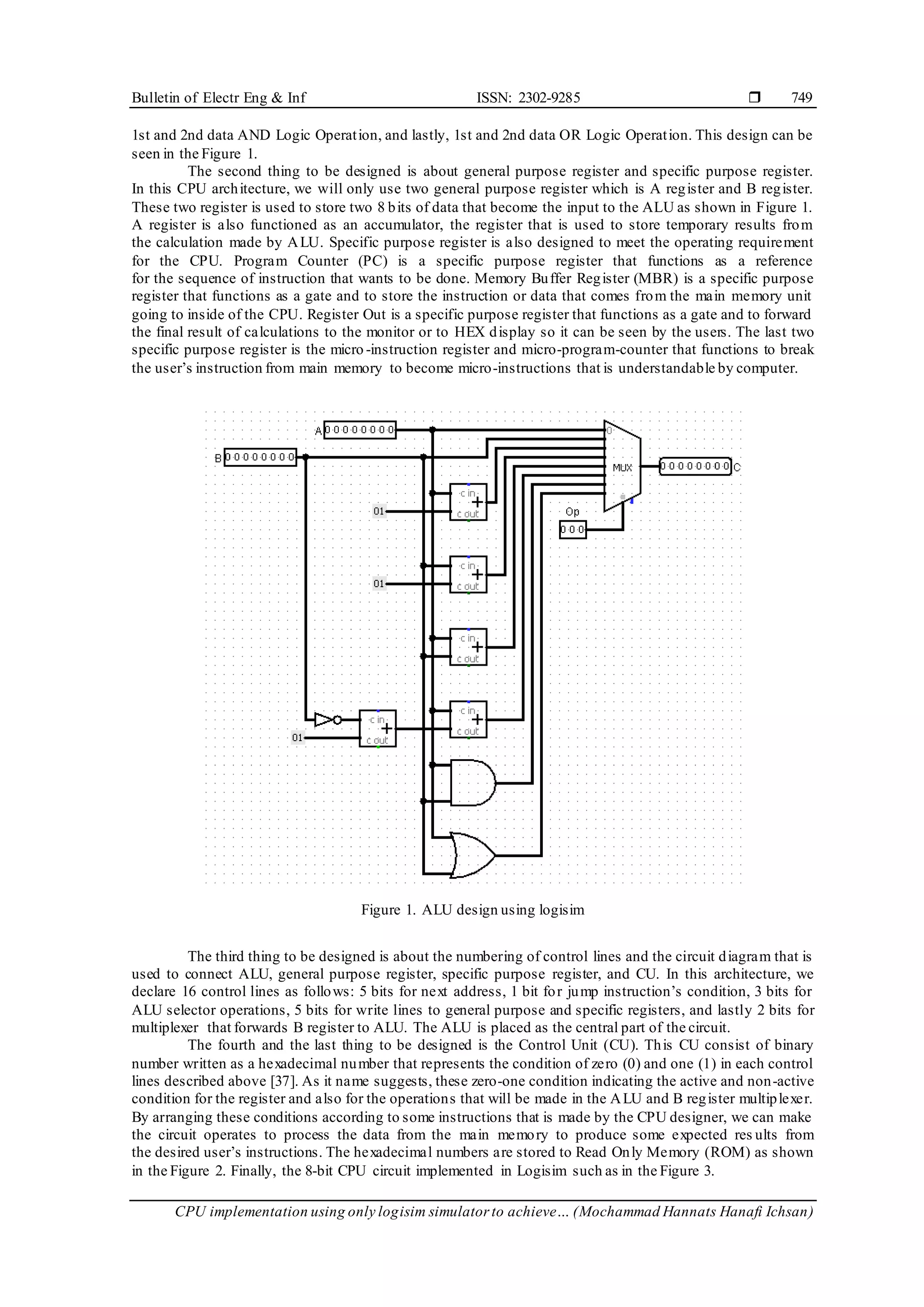 CPU implementation using only logisim simulator to achieve computer ...