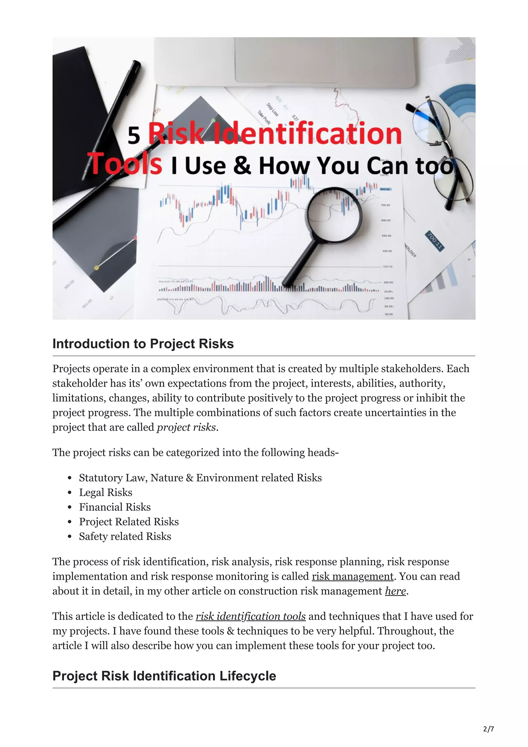5 Project Risk Identification Tools I Use & How You Can Use Them Too | PDF