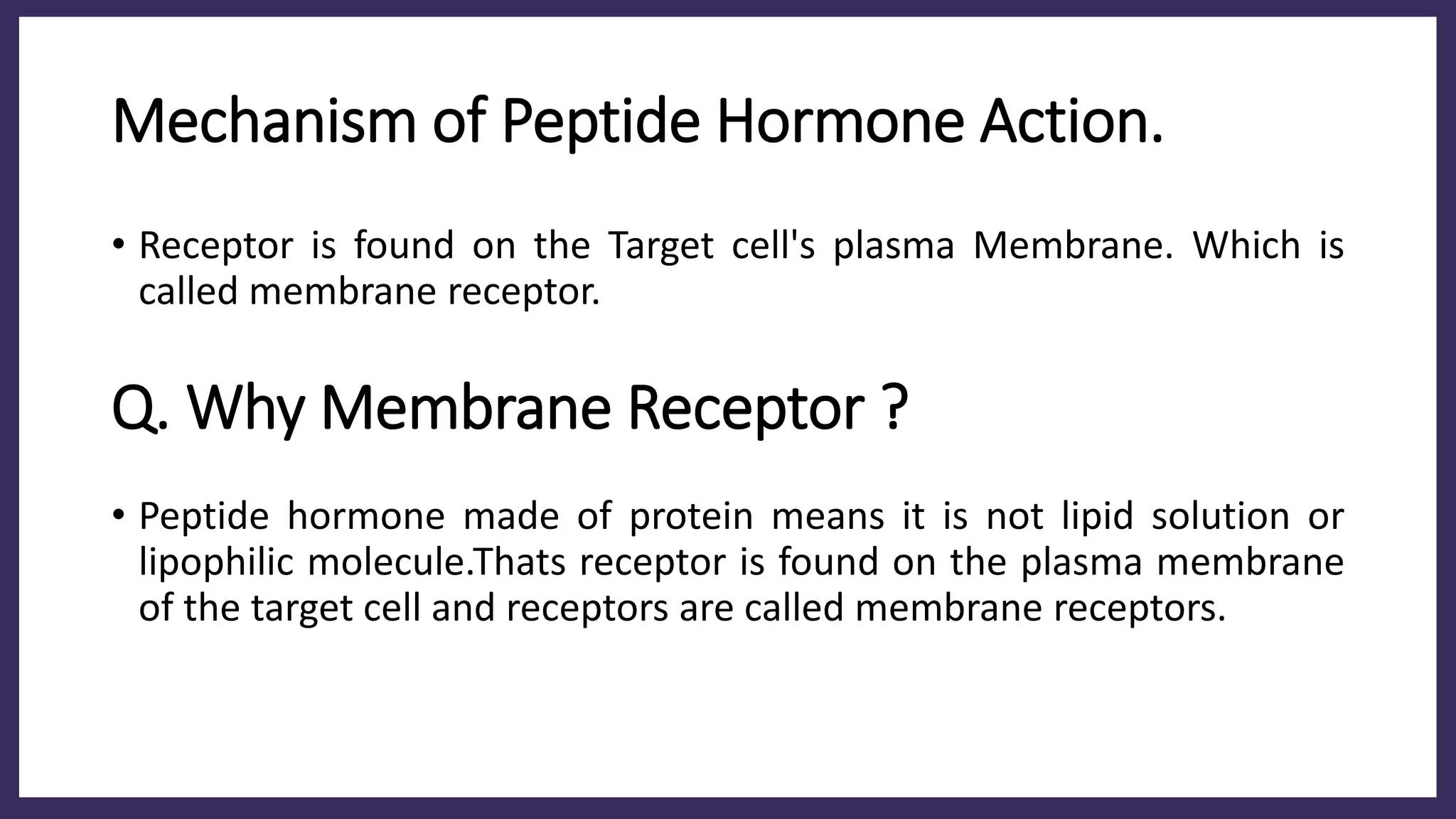 Mechanism of Peptide Hormone Action | PPTX