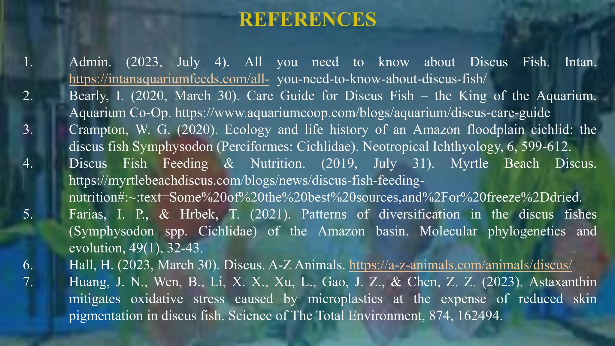 DISCUS FISH Introduction Morphology and its behaviour characteristics ...