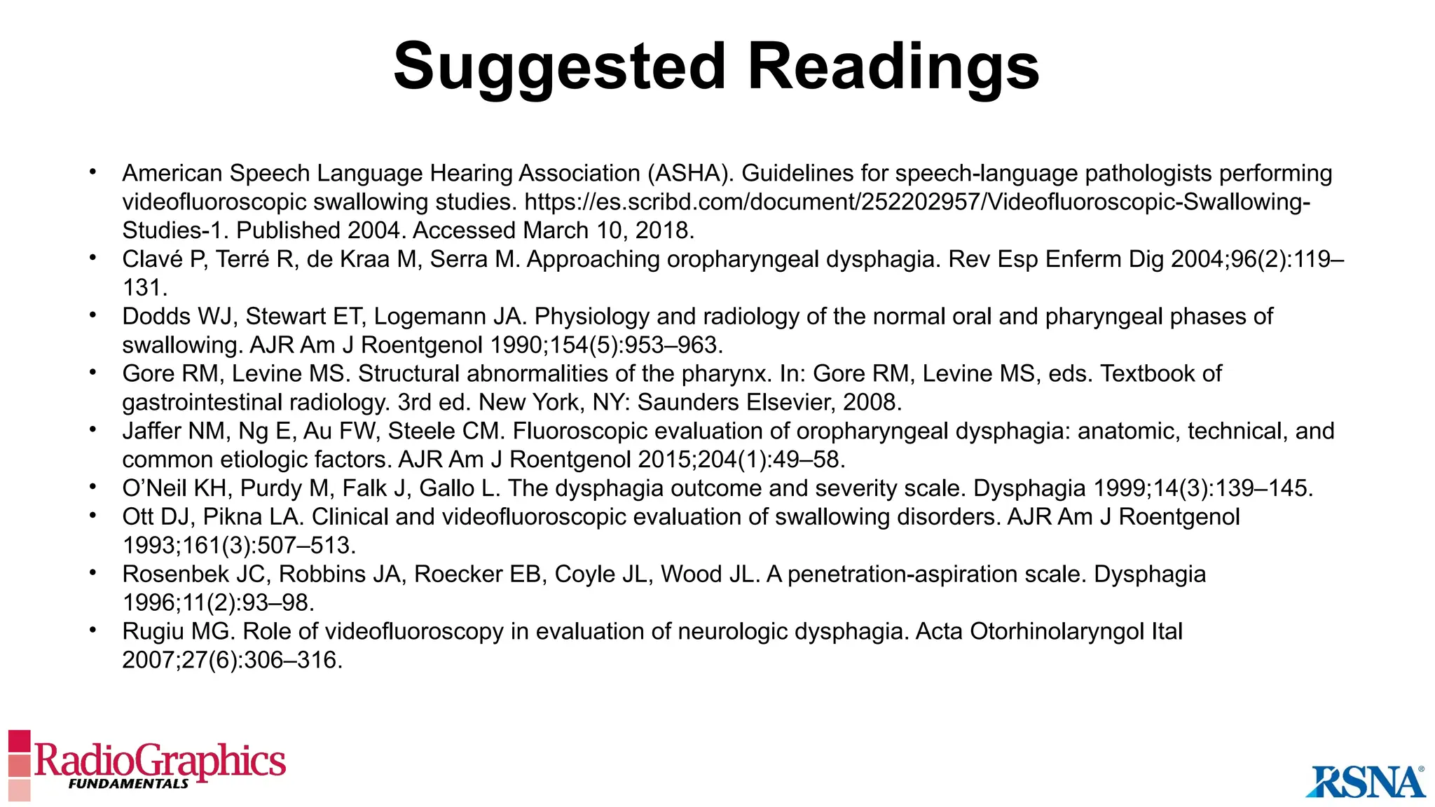 videoflouroscopy radiographics RSNA..... | PPTX