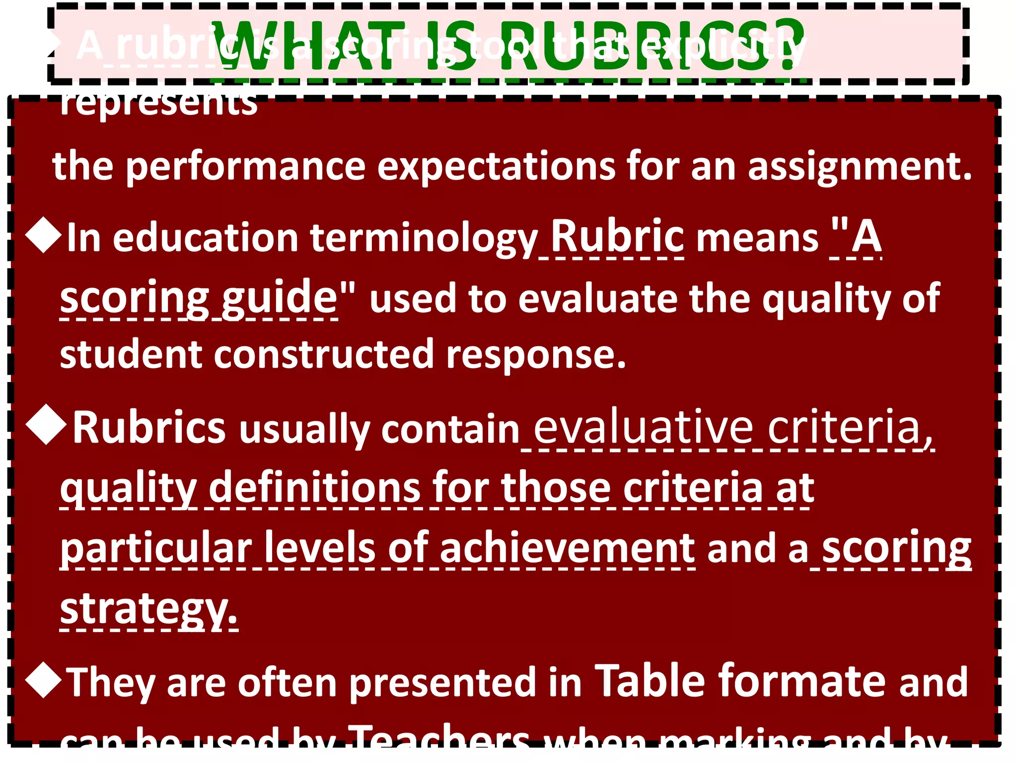 Scoring Rubrics and Rating Scale | PPTX