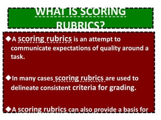 Scoring Rubrics and Rating Scale | PPTX