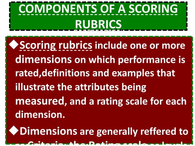 Scoring Rubrics and Rating Scale | PPTX | Educational Assessment ...