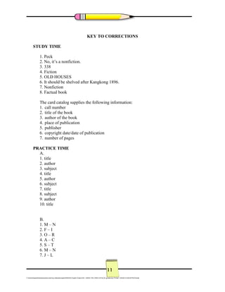 Card Catalog for Grade VI & V sss | PDF