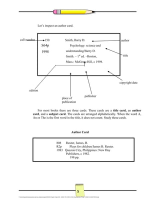 Card Catalog for Grade VI & V sss | PDF