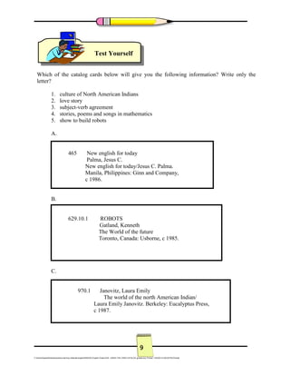 Card Catalog for Grade VI & V sss | PDF