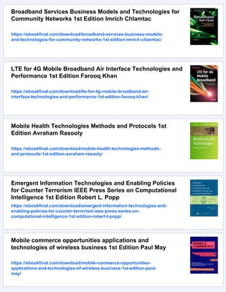 Enabling Technologies for Mobile Services The MobiLife Book 1st Edition ...
