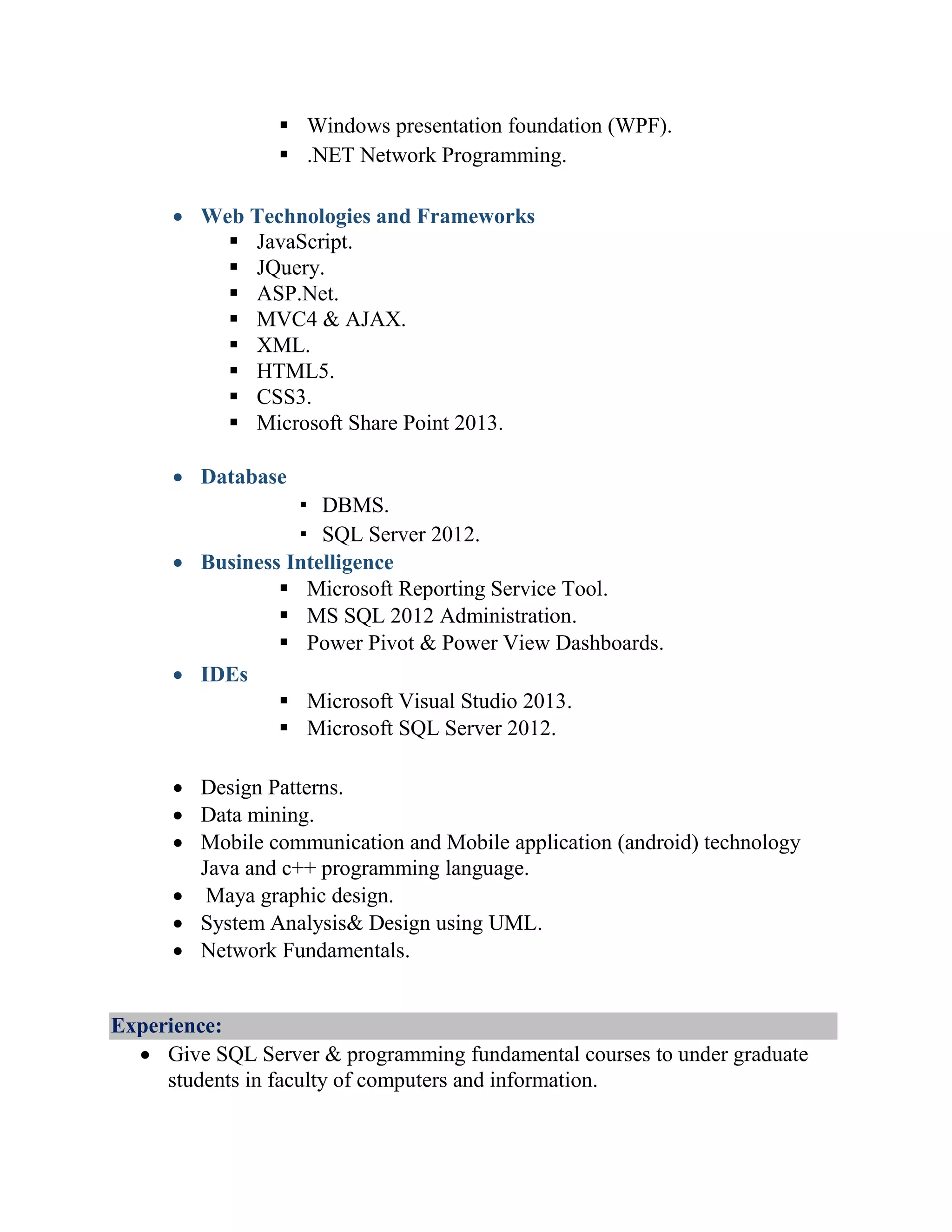 Asmaa Qamar cv. | PDF