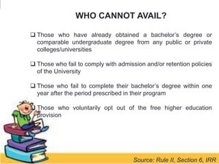 RA 10931 AND ITS IMPLEMENTING RULES AND REGULATIONS | PPTX