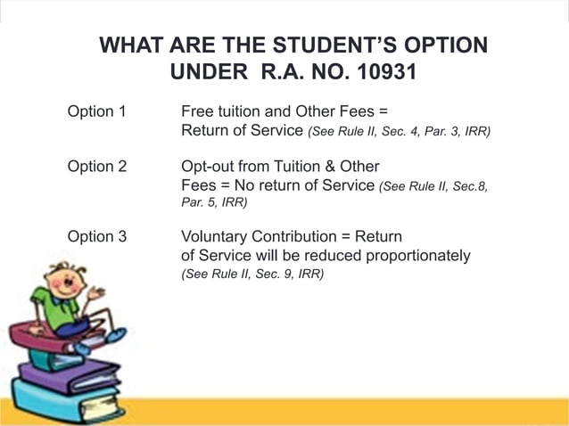 RA 10931 AND ITS IMPLEMENTING RULES AND REGULATIONS | PPTX | Student ...