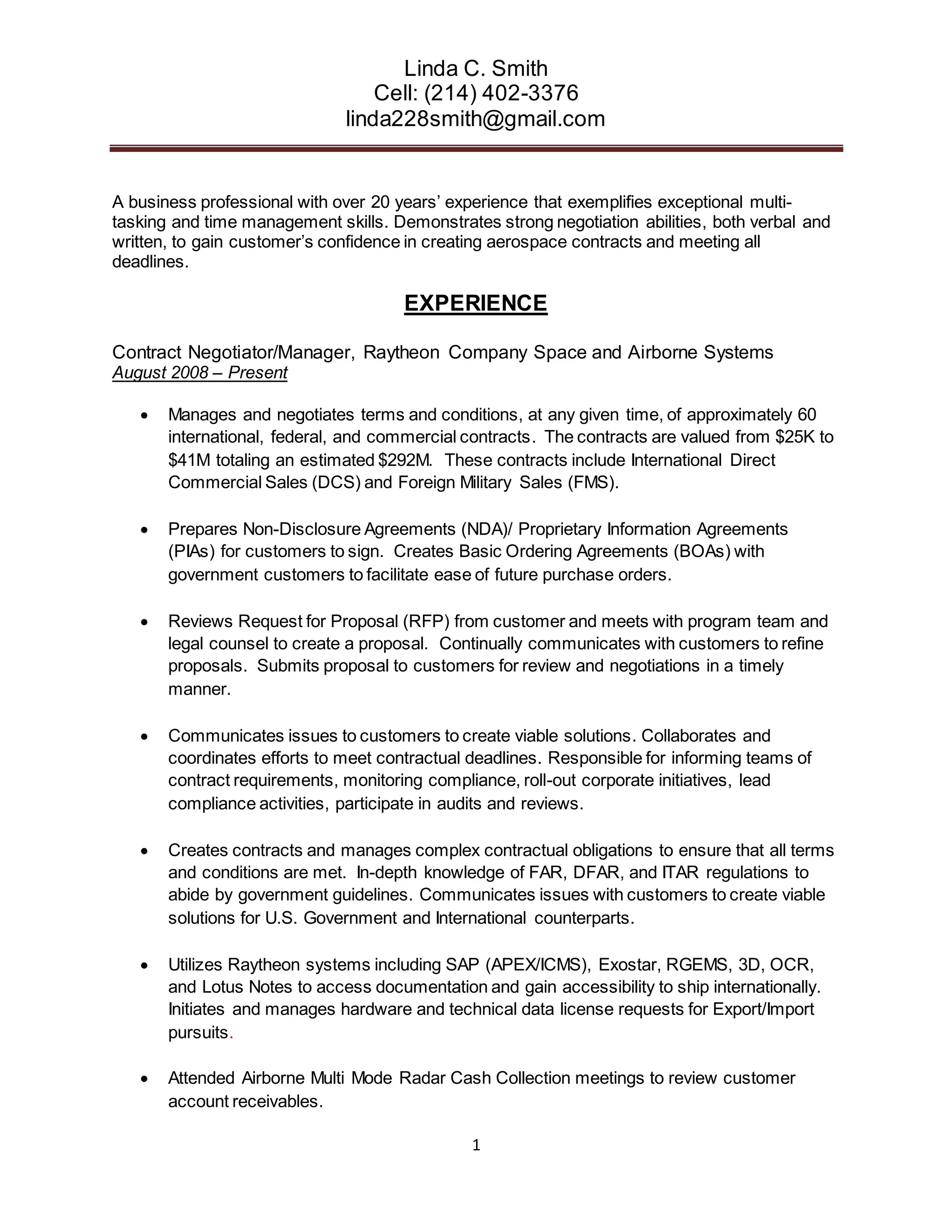 Linda Smith Resume 2016 | PDF