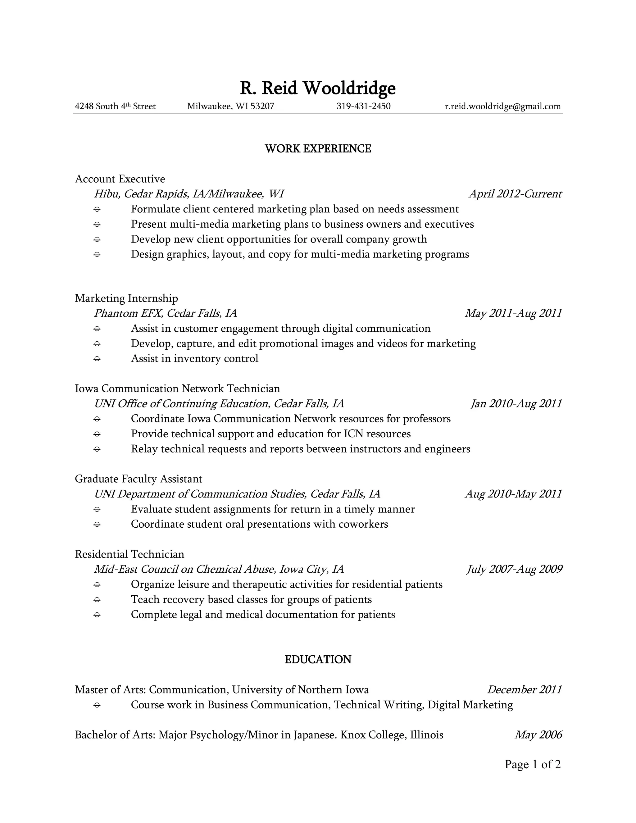 Reid Wooldridge Resume | DOCX