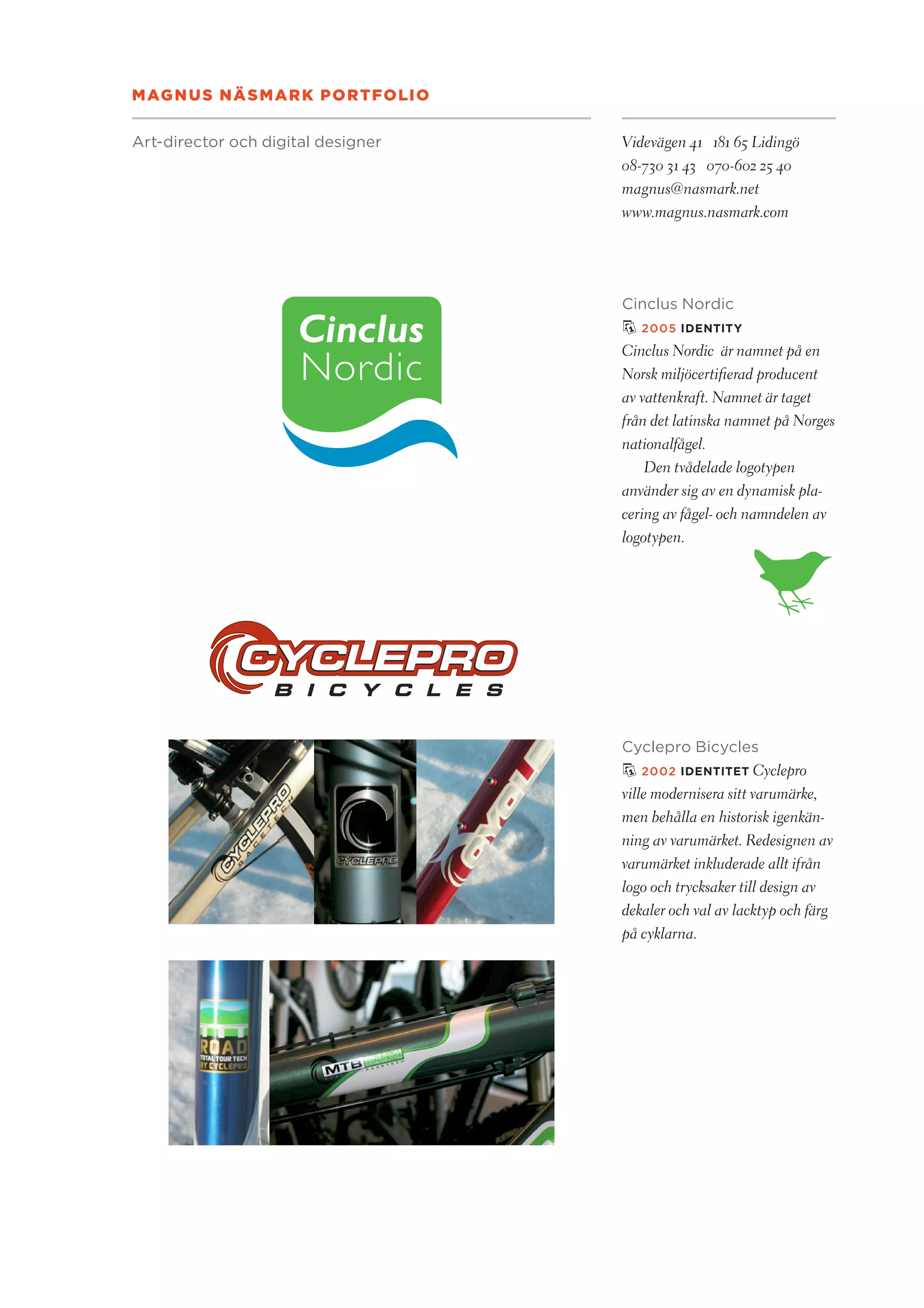 Magnus Näsmark CV 2016 Portfolio | PDF