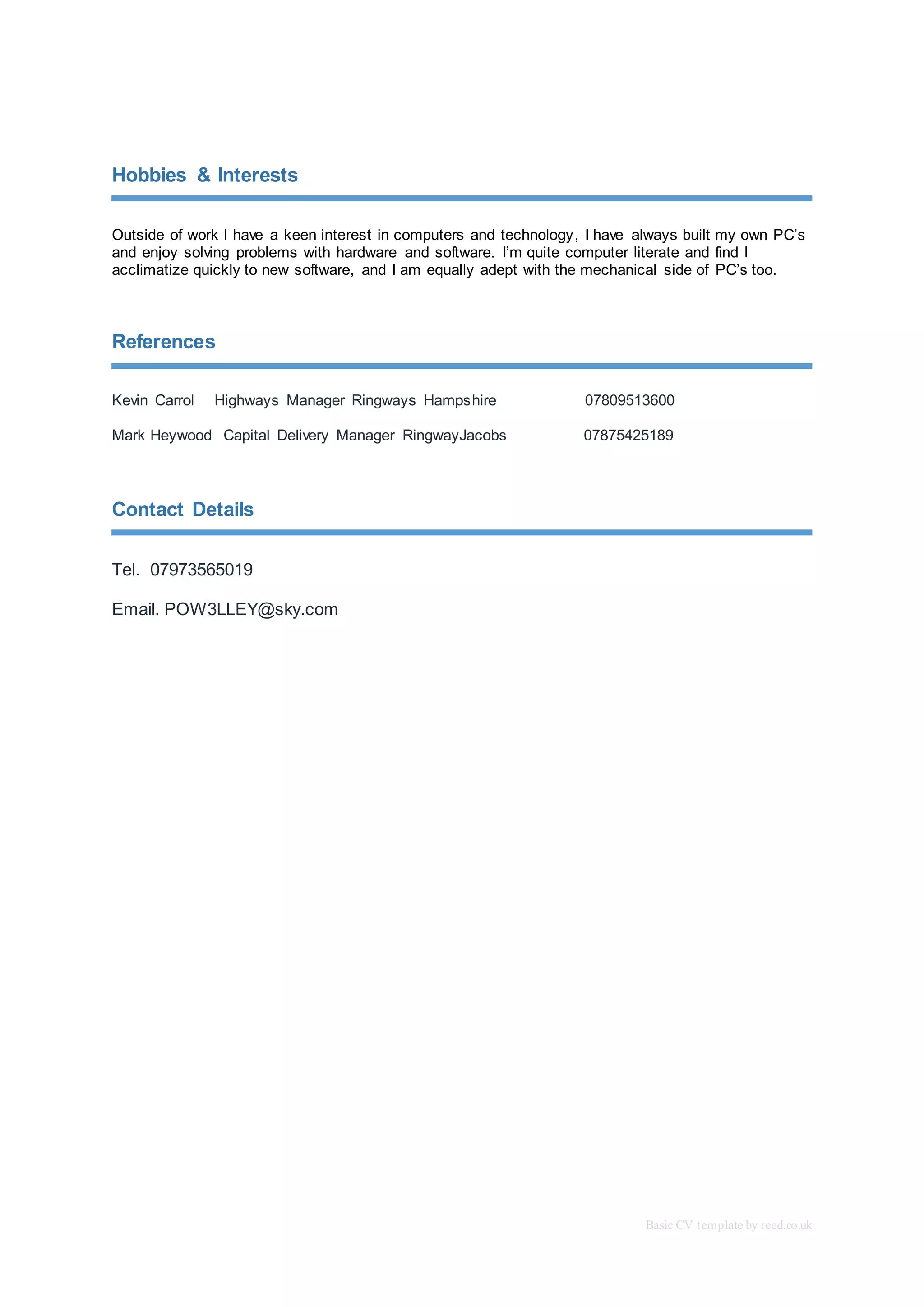 Mike Powell CV 2 | PDF