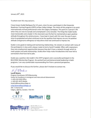 CRTP Reference Letter | PDF