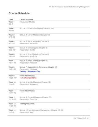 Principles of Social Media Management Syllabus | PDF