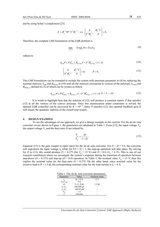 Uncertain DC-DC Zeta Converter Control in Convex Polytope Model Based on LMI Approach | PDF