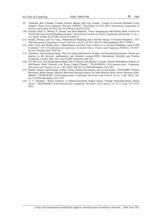 Using real interpolation method for adaptive identification of nonlinear inverted pendulum ...