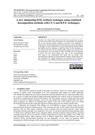 A new eliminating EOG artifacts technique using combined decomposition methods with CCA and H.P ...